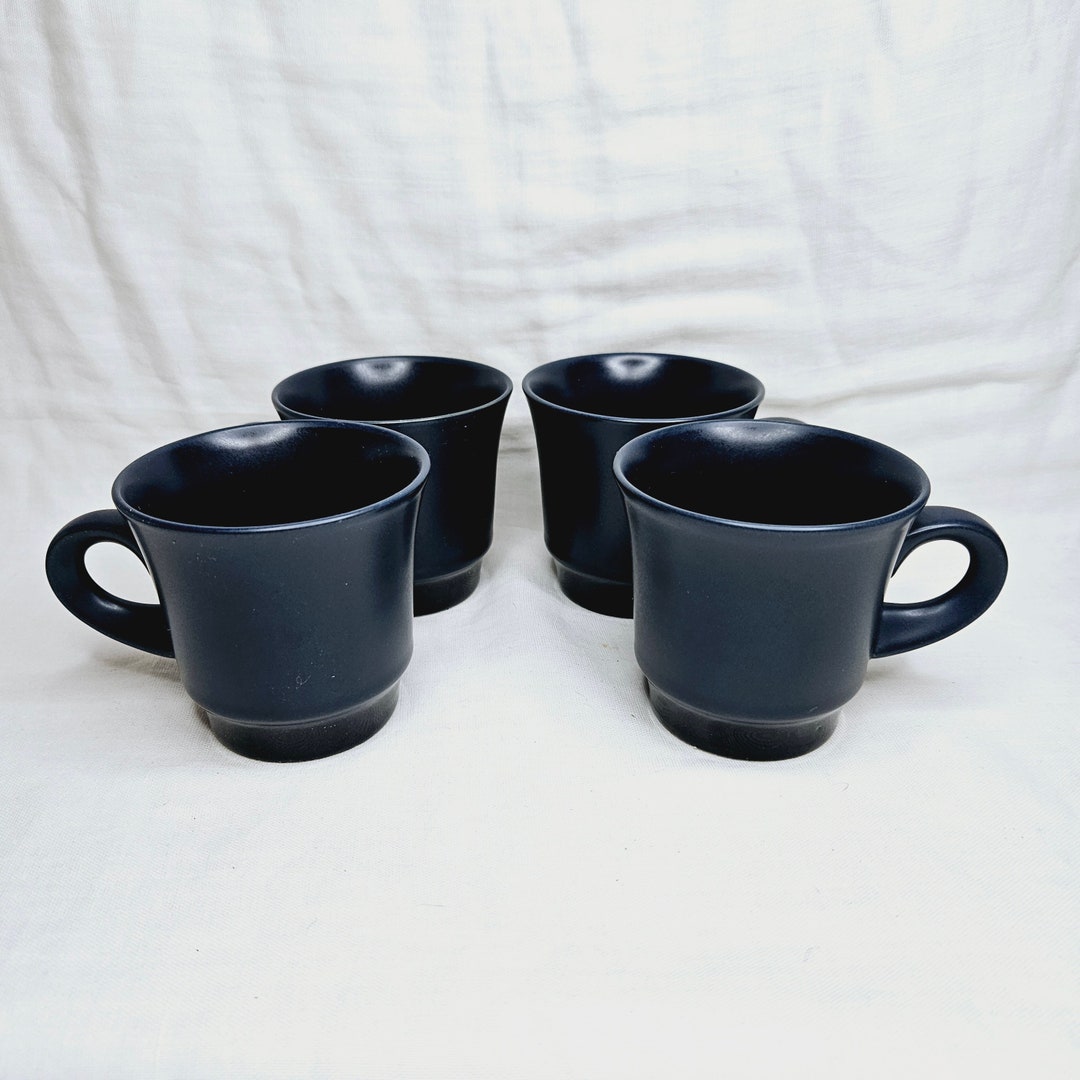 Noritake Primastone Spinnaker Sailboat Navy Blue Mugs, Vintage Navy ...