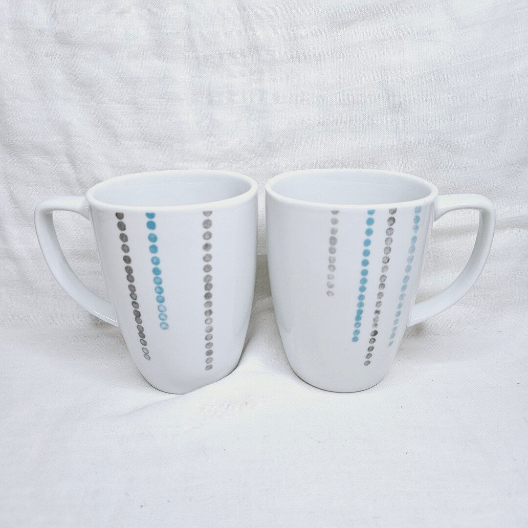 Corelle Coordinates Rain Drops White Porcelain Square 12 Ounce Mug ...