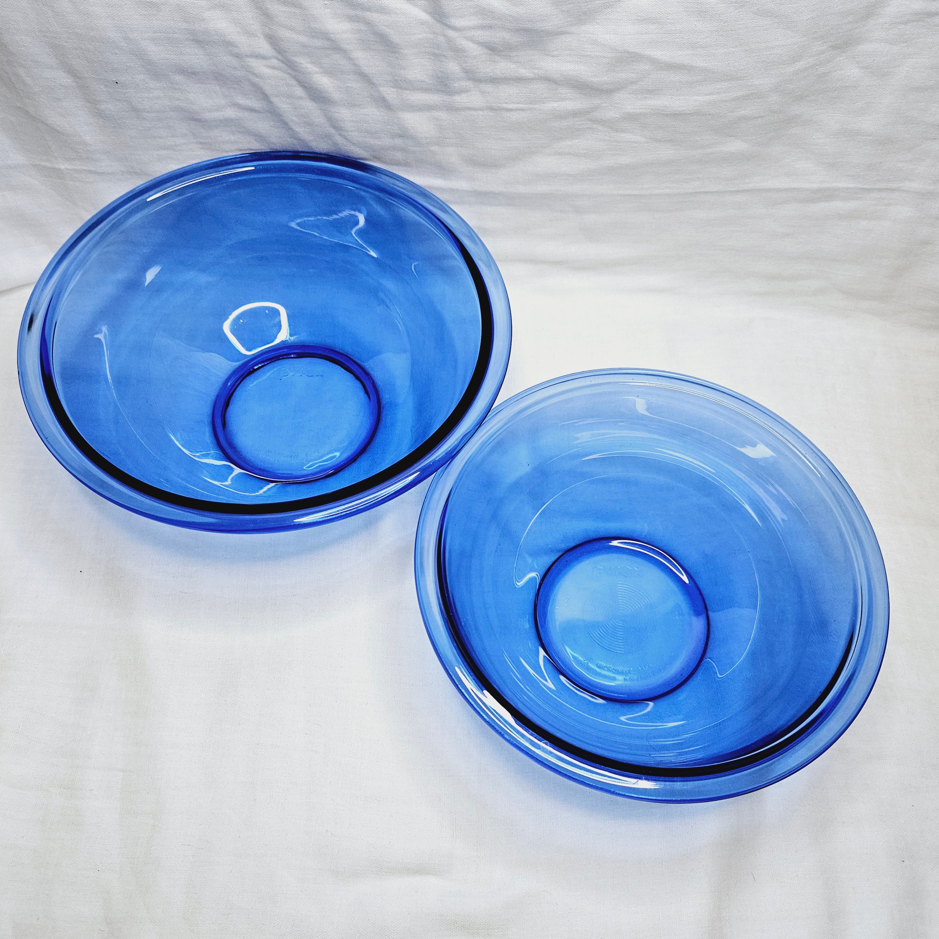 Cobalt Blue Glass Nesting Bowls, Vintage Pyrex Cobalt Blue Glass ...