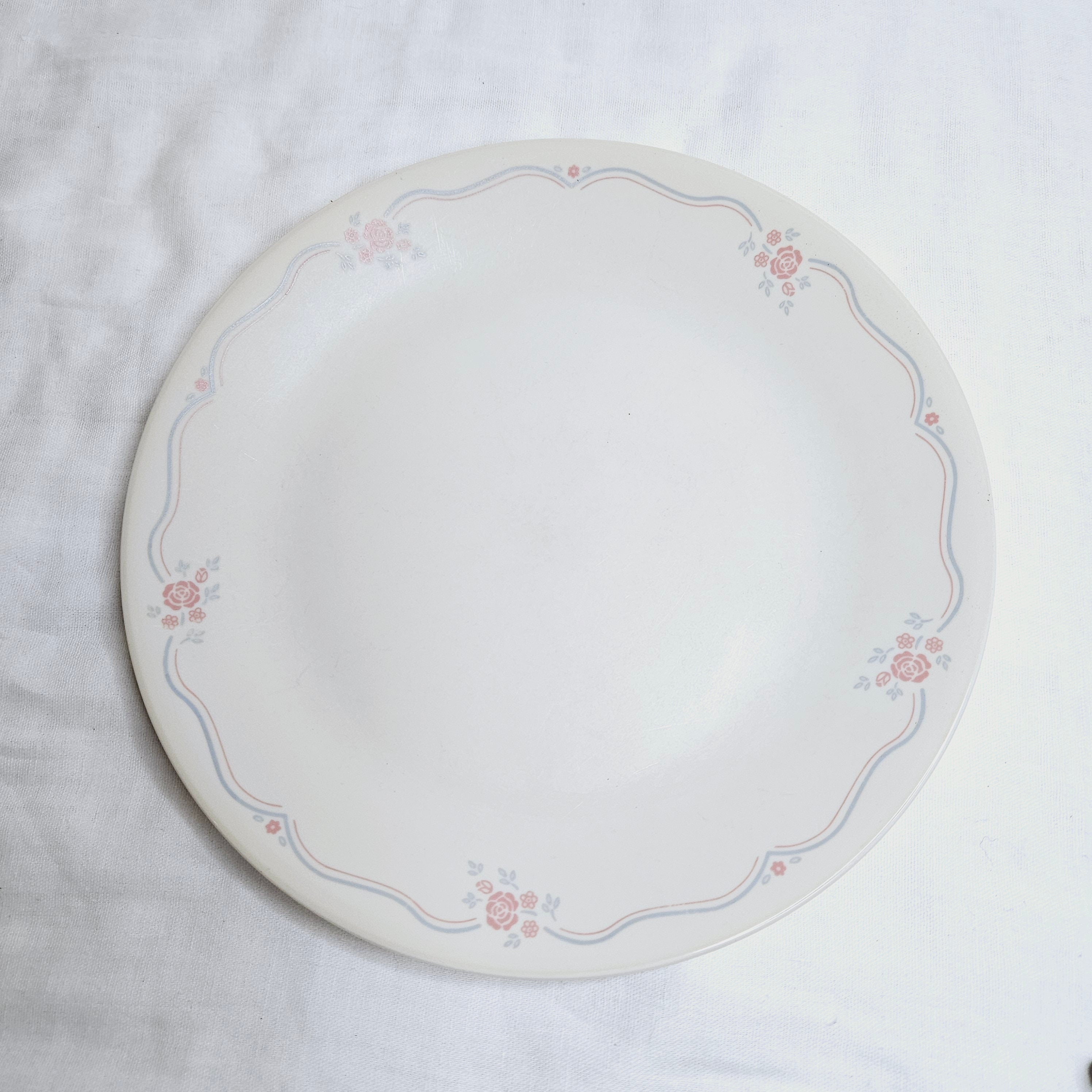 Vintage Corelle Sandstone Glass Dinnerware: English Breakfast Rose ...