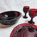 Ruby Red Glass Dinnerware, Vintage Avon Cape Cod Ruby Red Dinnerware - Etsy