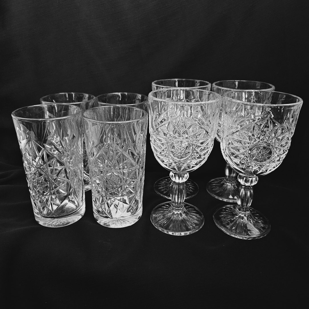 Vintage Hobstar Highball Cooler Glass or Wine Glass From Libbey 5633 - Etsy