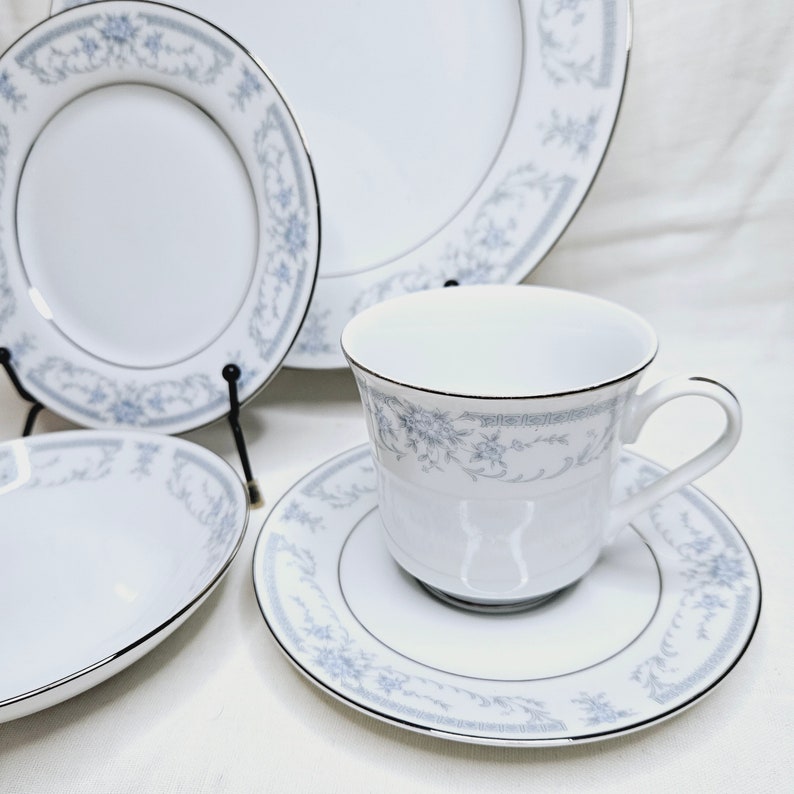 Vintage Sheffield Blue Whisper China: Floral Platinum Trim - Etsy