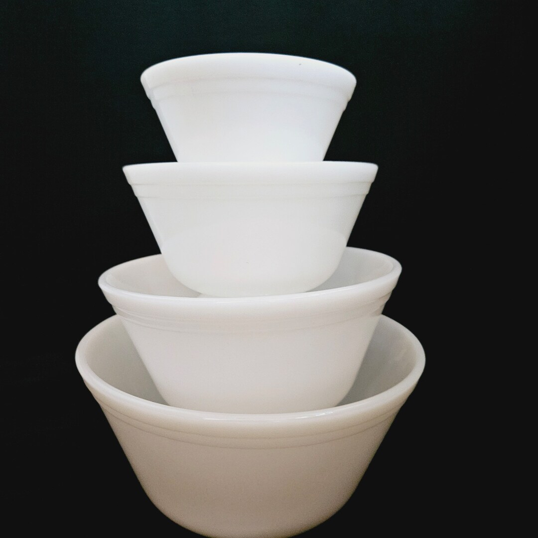 Federal Glass Milk Glass Nesting Bowls, Vintage Nesting Bowls - Etsy
