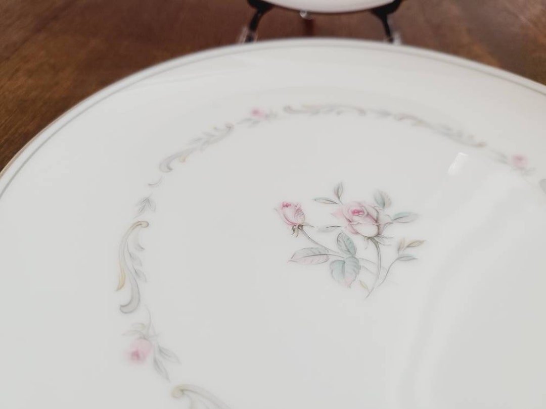 Pink Rose Vintage Bread Plates Set of 7, Vintage Pink Rose Noritake ...