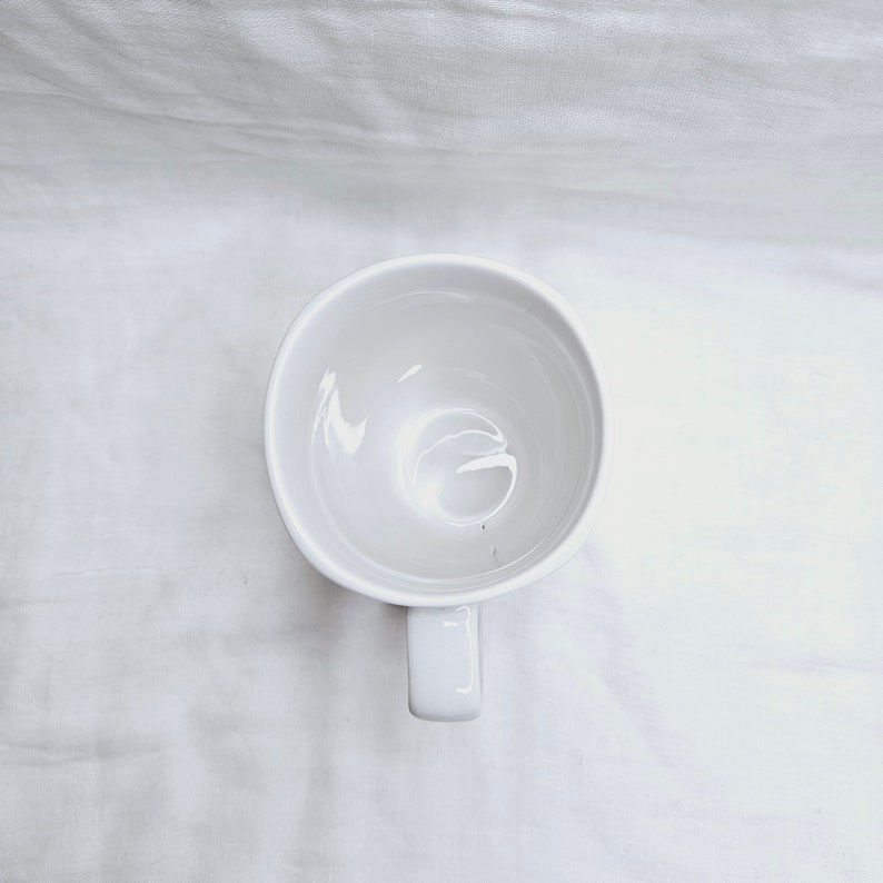 White Porcelain 12 Oz Square Coffee Mugs With Abstract Design. Corelle ...