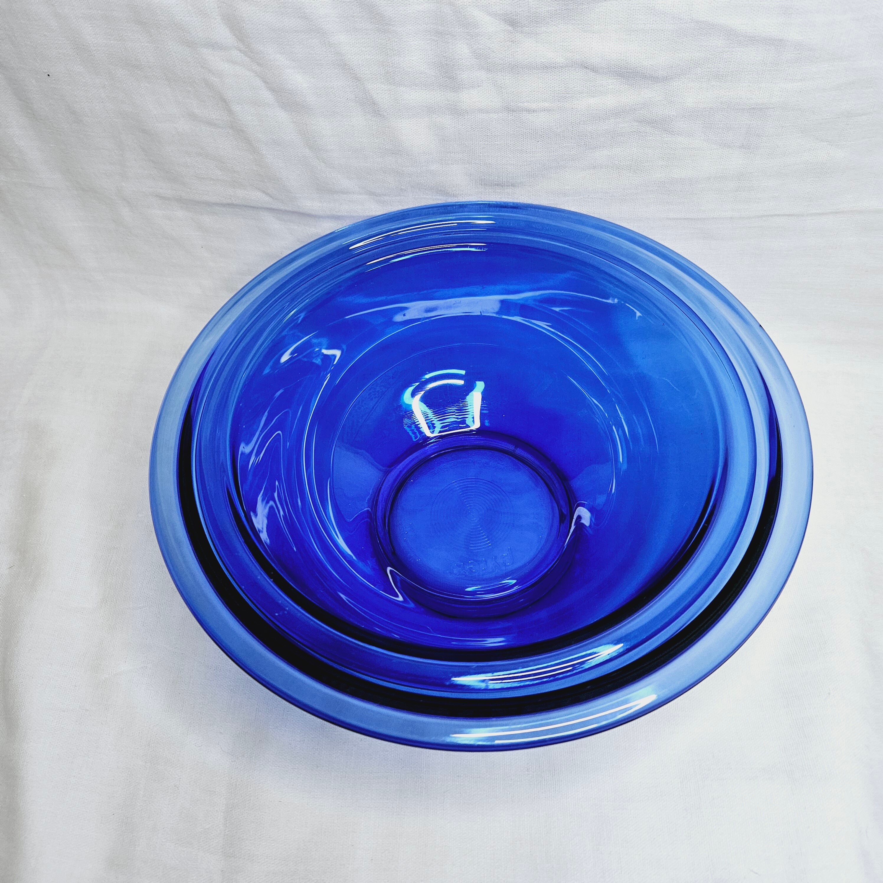 Cobalt Blue Glass Nesting Bowls, Vintage Pyrex Cobalt Blue Glass ...
