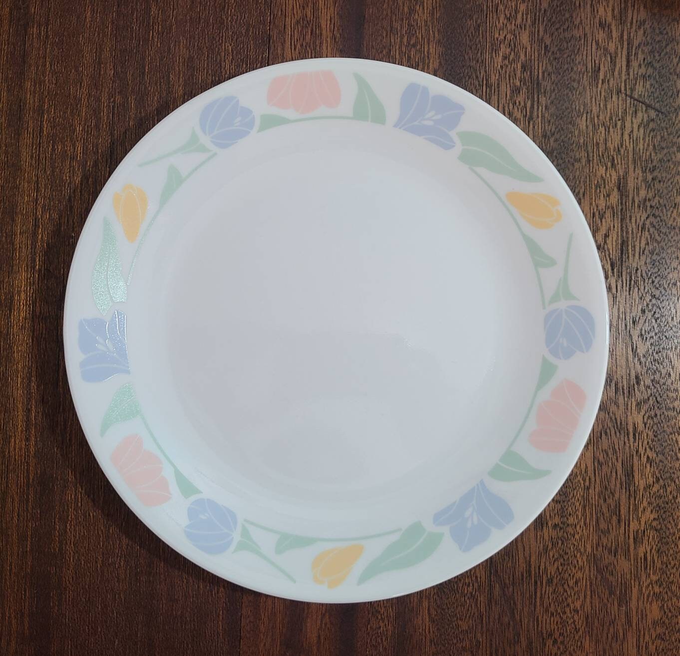 White Glass Dinnerware With Pastel Flowers, Corelle Livingware ...