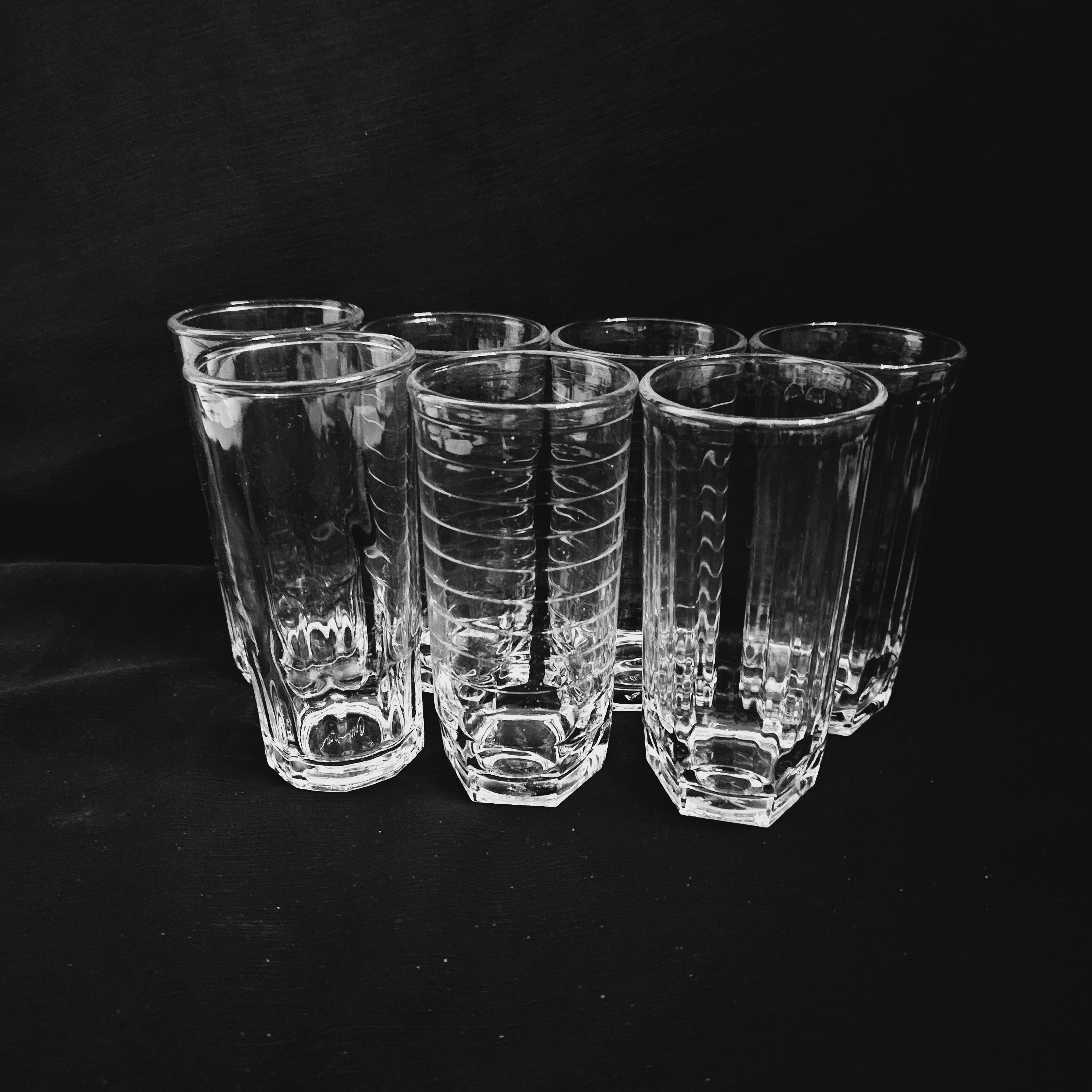 Vintage Crisa Small Juice Glass Sets, Juice Glasses With Hexagon or ...