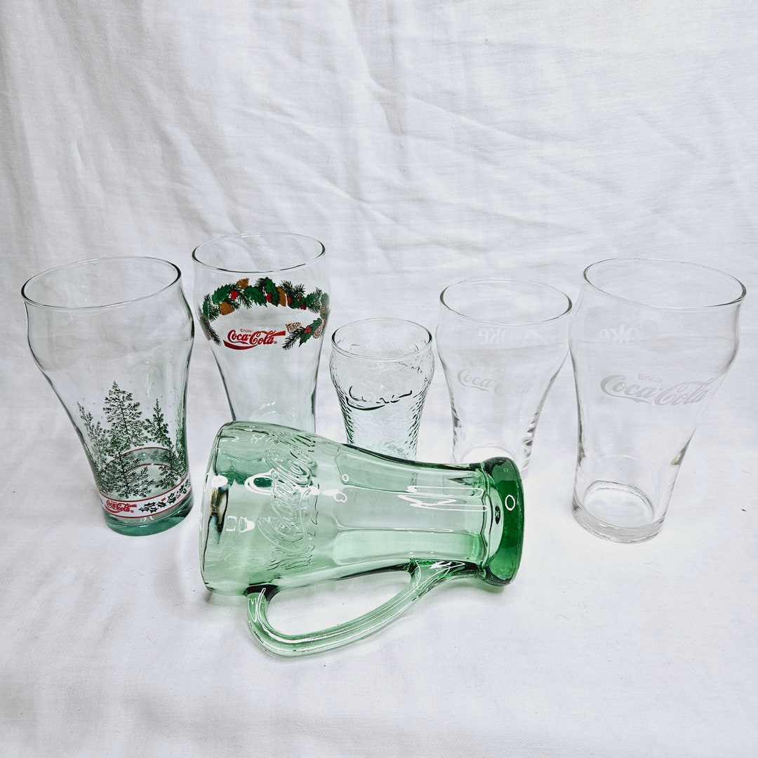 Vintage Coca-cola Classic Fountain Glasses, Colored Coca-cola Glasses ...