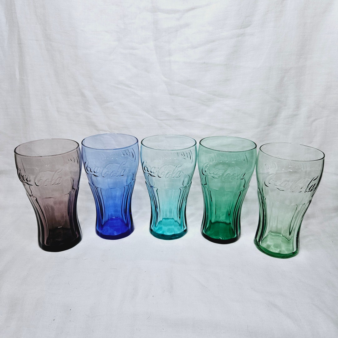 Vintage Coca-cola Classic Bottle Glasses, Colored Coca-cola Glasses - Etsy