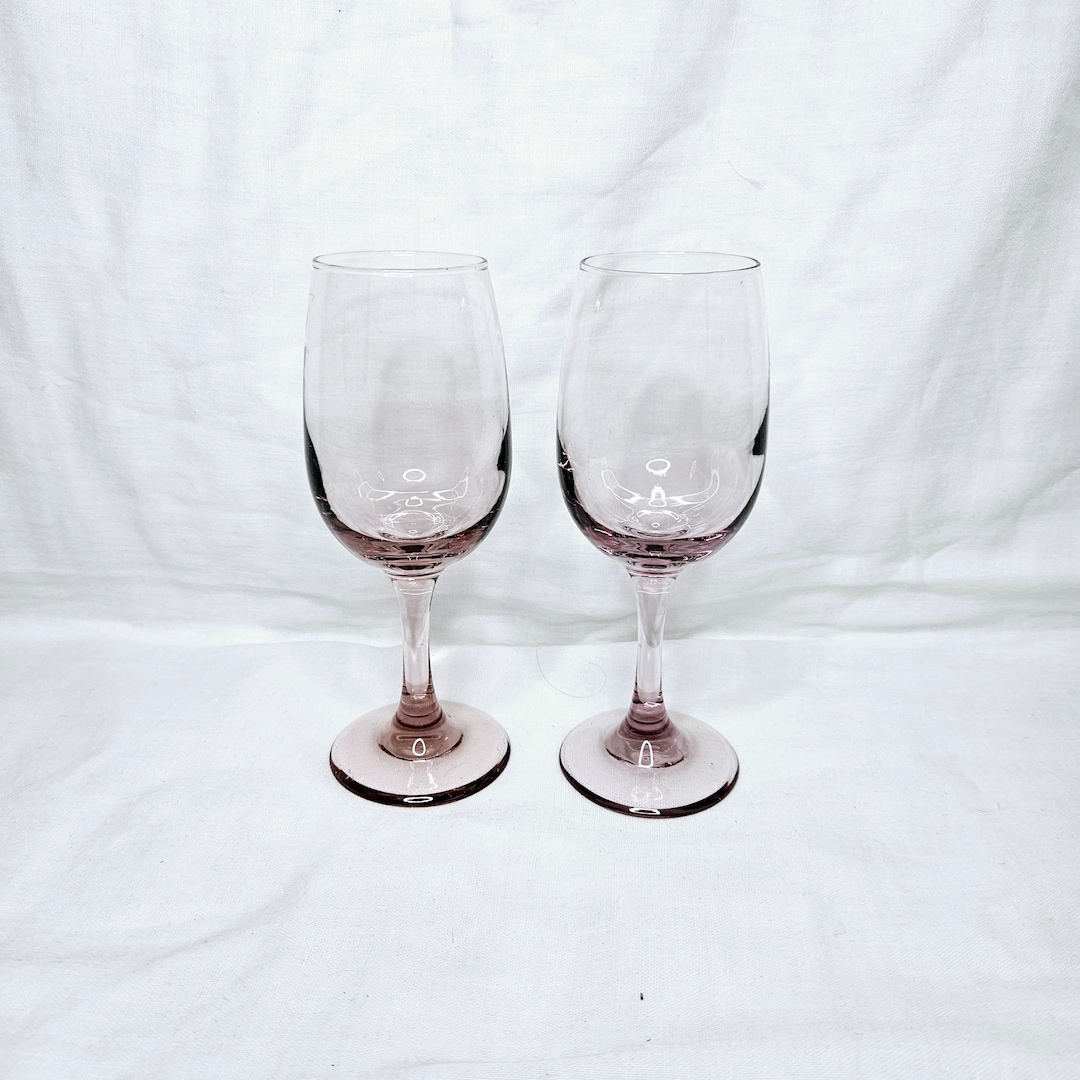 Pink Wine Glass Sets, Vintage Premier Pink Plum Wine Glasses From ...