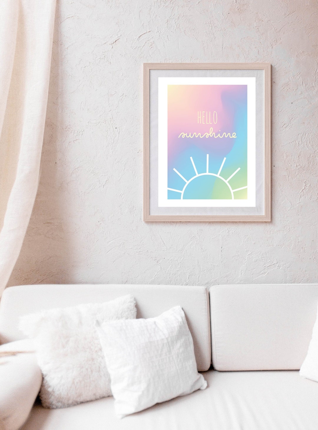 Hello Sunshine Wall Art Printable Download Rainbow Colorful Aura Good ...