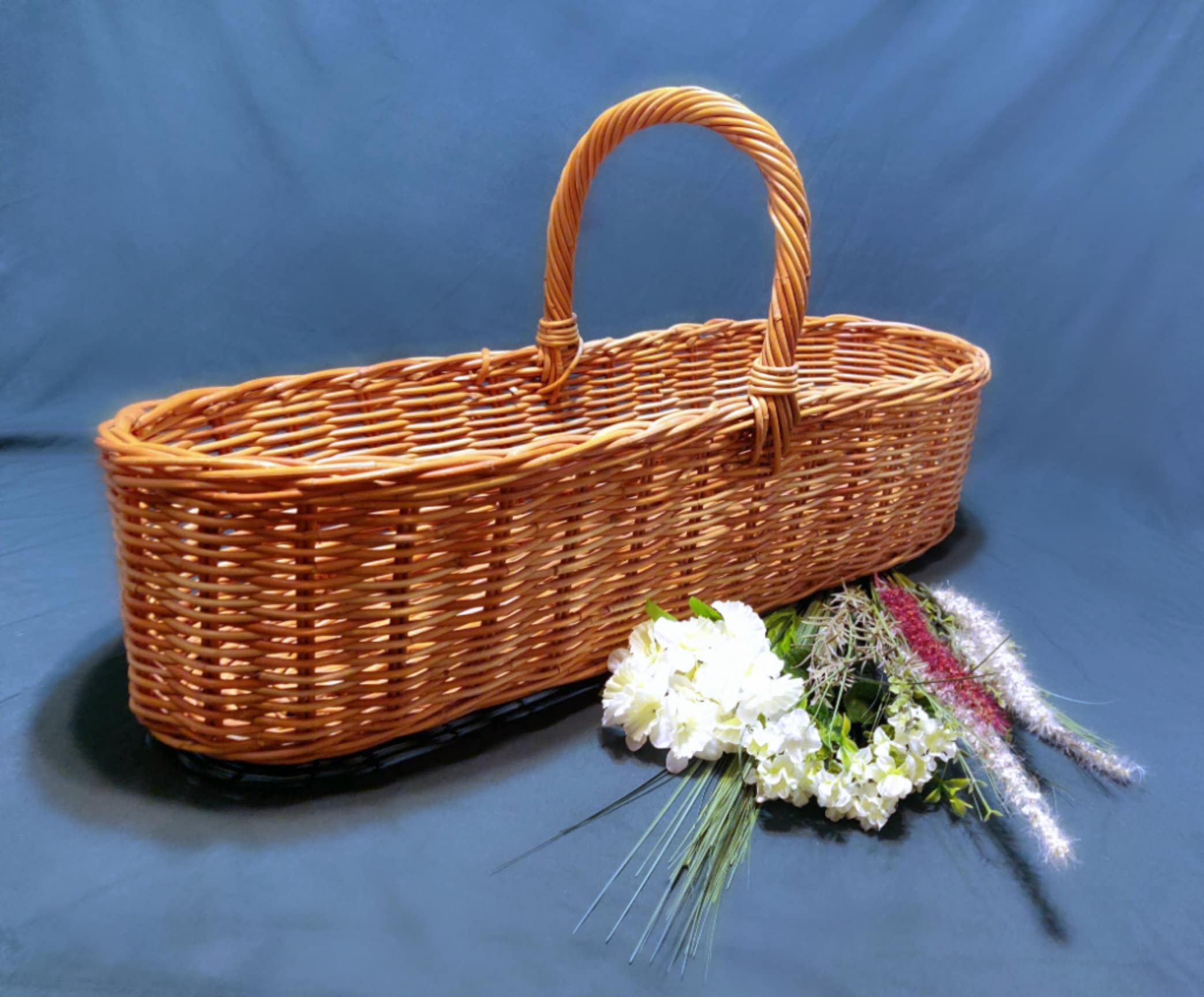 Long Wicker Basket With Handle Sturdy For All Occassions | Etsy