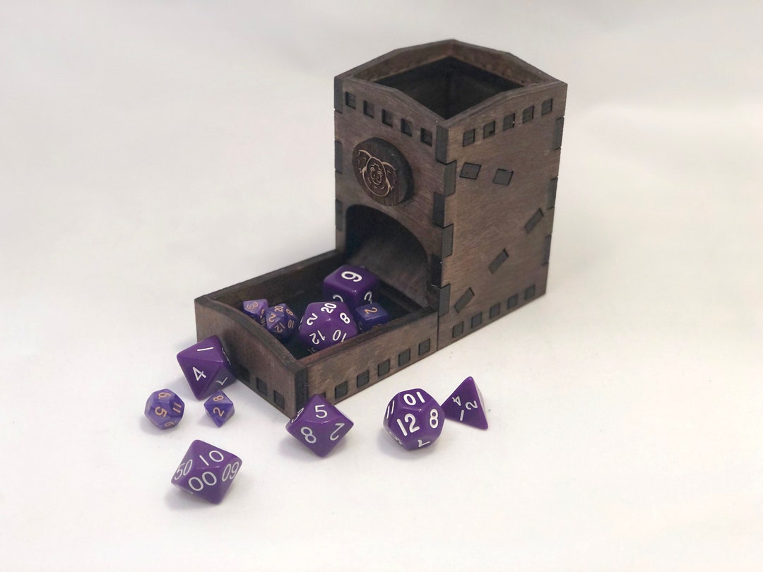 Compact Small Custom Wooden Dice Tower for Tabletop RPG and Board Games ...