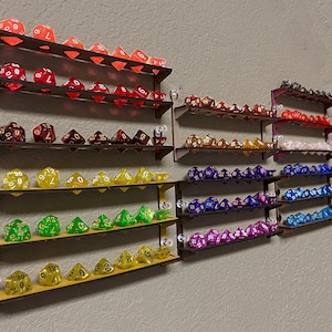 Wooden Wall Mounted Dice Holder and Display for Standard TTRPG Dice Set ...