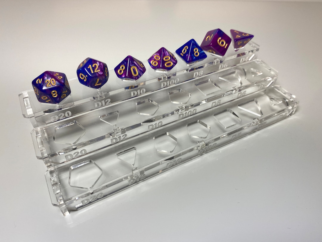 Translucent Acrylic Dice Holder and Display for Standard TTRPG Dice Set ...