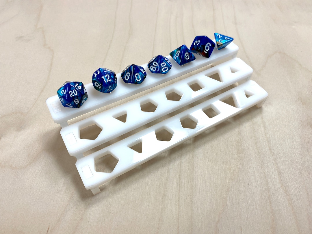 Thick White Acrylic Dice Holder and Display for Standard TTRPG Dice Set ...