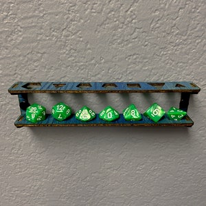 Wooden Wall Mounted Dice Holder and Display for Standard TTRPG Dice Set ...