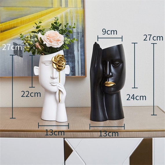Line Face Vase Abstract Face Vase Pampass Grass Vase Nordic Human Face ...
