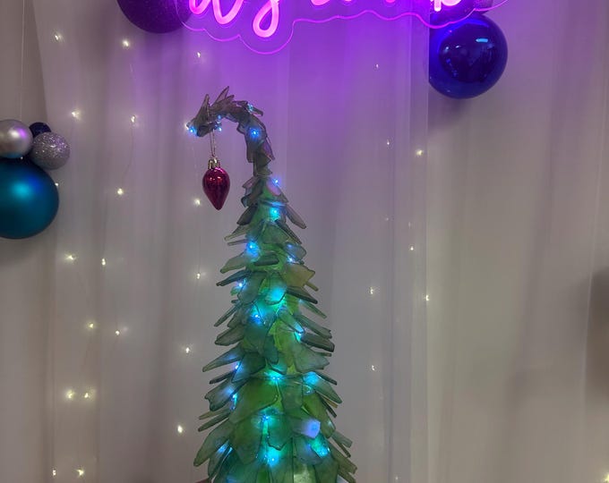 DIY Beach Glass Christmas Tree Kit, Coastal or Grinch Theme - Etsy