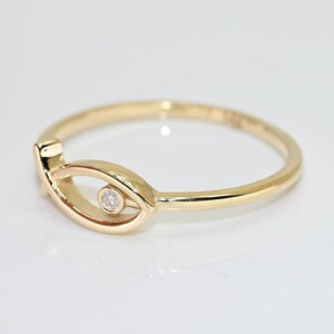 14k Solid Gold Fish Ring, Real Gold Fish Ichthys Ring, Christian Fish ...