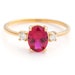 14k Solid Gold Oval Ruby Ring, Real Gold Premium Ruby Band for Her, Handmade Fine Jewelry by ...