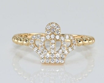 Gold Queen Crown Ring - Etsy