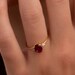 14k Solid Gold Oval Ruby Ring, Real Gold Premium Ruby Band for Her, Handmade Fine Jewelry by ...