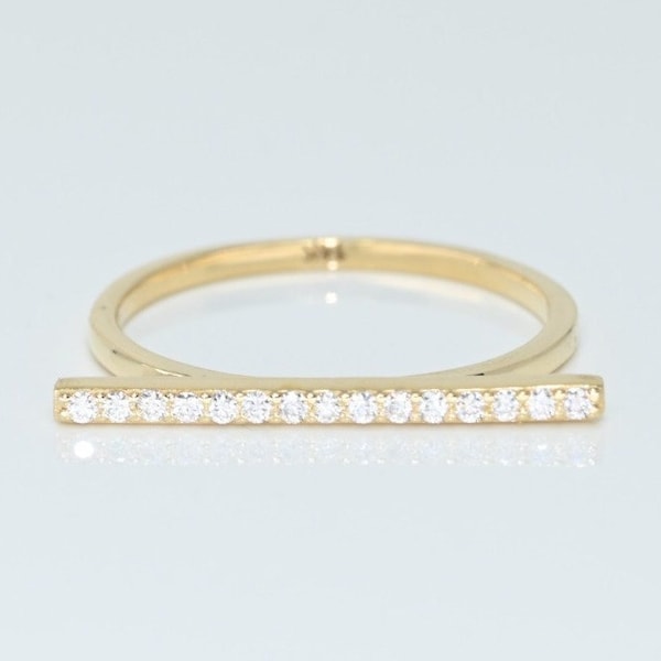 Diamond Bar Ring - Etsy