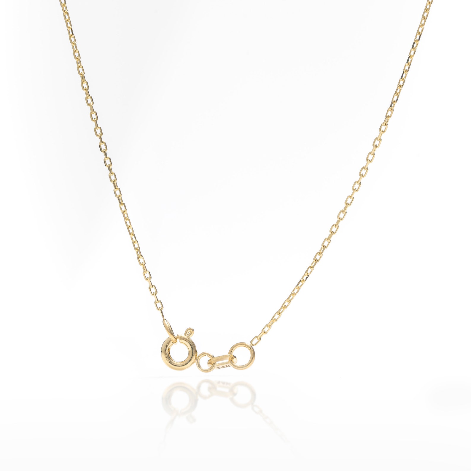 14k Solid Gold Triangle Necklace, Real Gold Trigon Pendant, Handmade ...