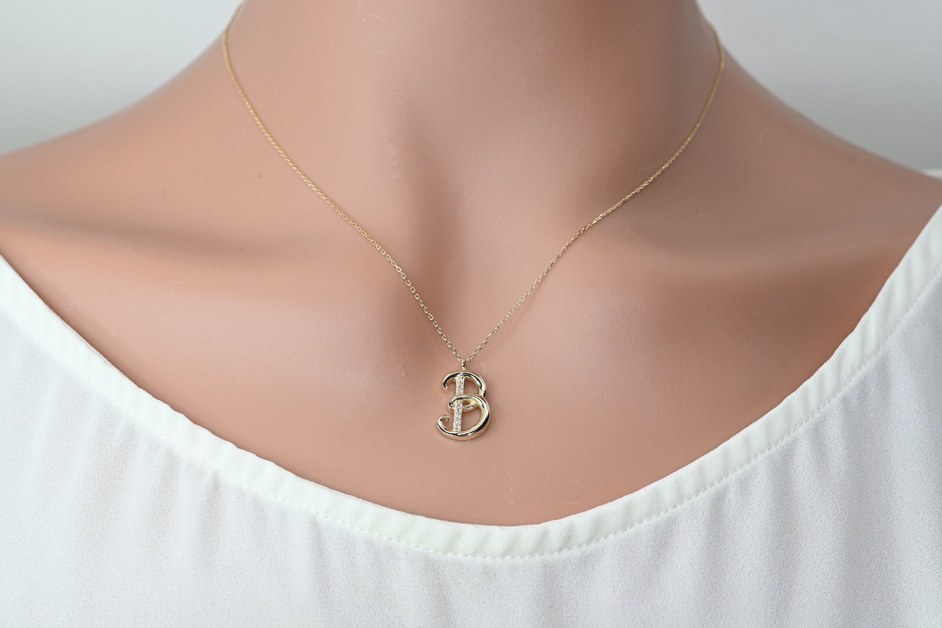 B necklace Etsy
