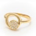 14k Solid Gold Round Ring, Real Gold Unique Design Circle Ring ...