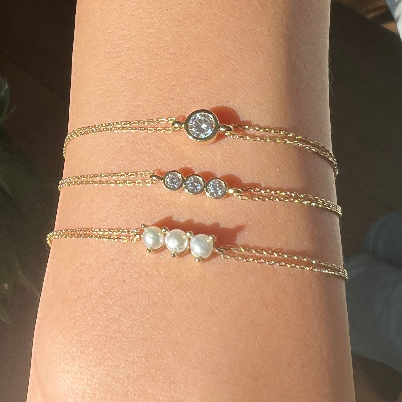 Gold Chain Bracelet 14k Solid Gold Dainty Bracelet Real Gold - Etsy