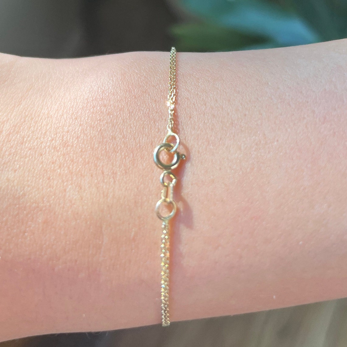 Gold Chain Bracelet 14k Solid Gold Dainty Bracelet Real Gold - Etsy