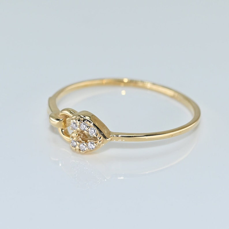 14k Solid Gold Key and Lock Ring, Real Gold Dainty Ring, Handmade ...