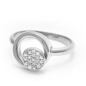 14k Solid Gold Round Ring, Real Gold Unique Design Circle Ring ...