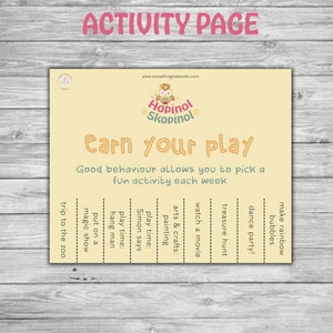Printable Good Behaviour Reward Earn Your Play. Thank You - Etsy