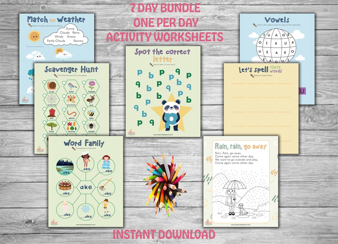 Learning Activities Bundle Kids Learning Worksheet Bundle - Etsy