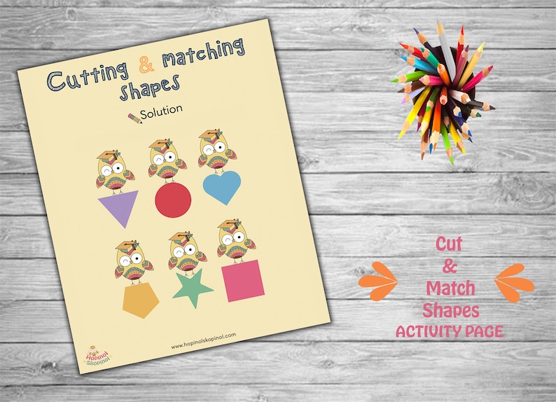 Activity Page Printable Cut & Match Shapes. Kids Activity | Etsy