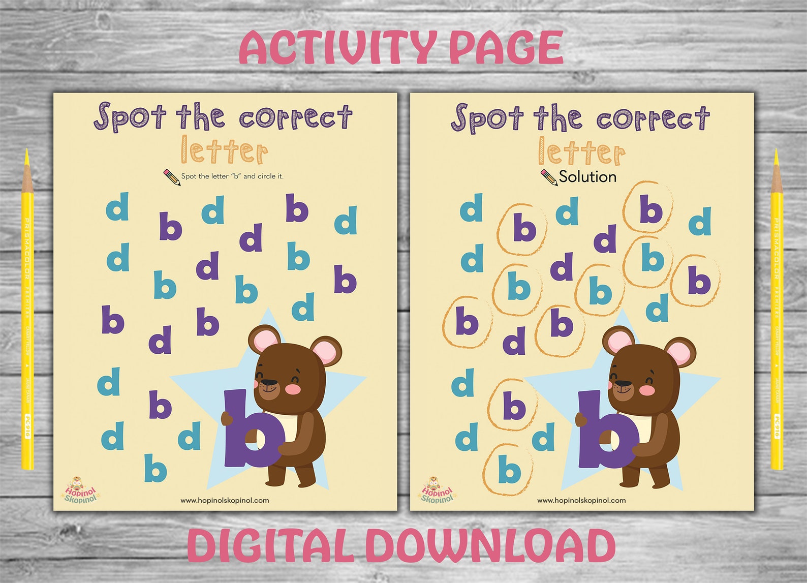 Activity Page Printable Spot the letter b. Kids Activity | Etsy