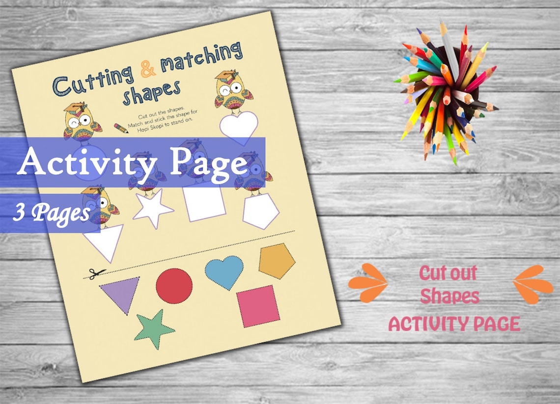 Activity Page Printable Cut & Match Shapes. Kids Activity Page ...