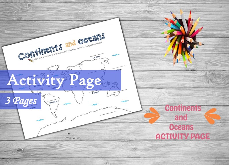 Activity Page Printable Continents and Oceans. Kids Activity Page ...
