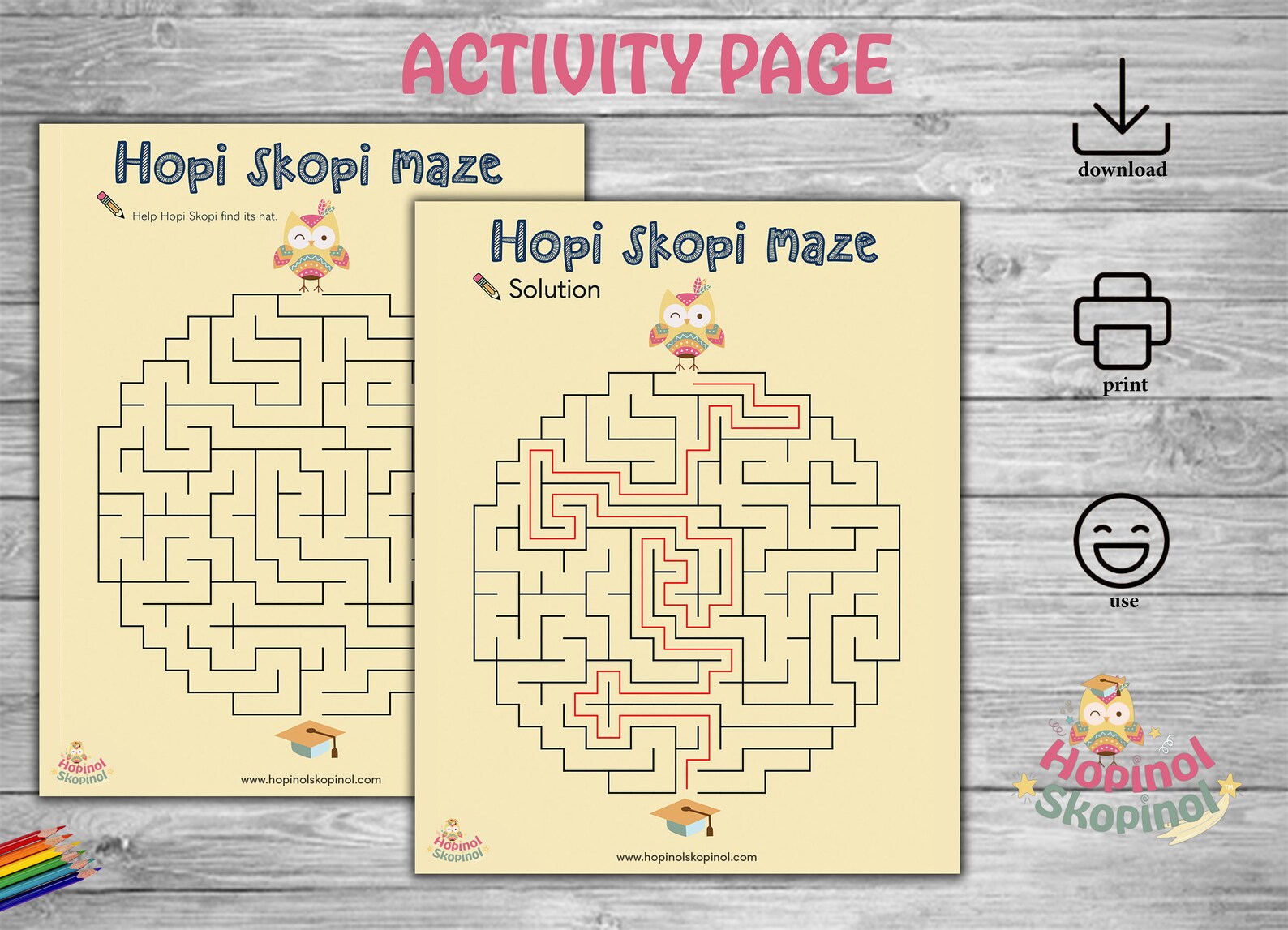 Activity Page Printable Hopi Skopi Maze. Kids Activity Page - Etsy