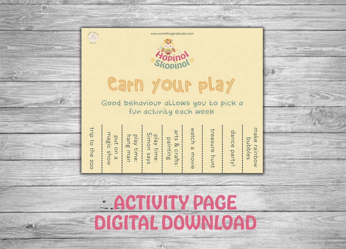 Printable Good Behaviour Reward Earn Your Play. Thank You - Etsy