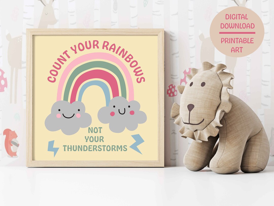 Count Your Rainbows Printable Wall Art Kids Room Décor Art - Etsy