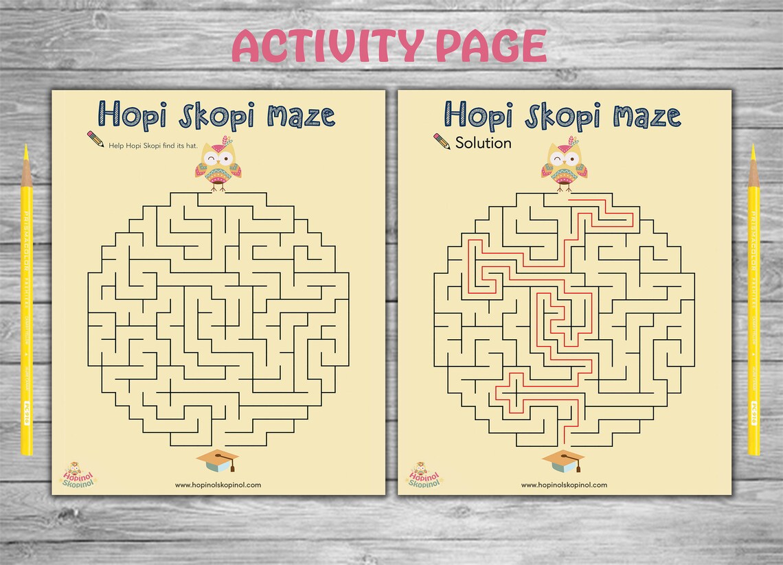 Activity Page Printable Hopi Skopi Maze. Kids Activity Page - Etsy