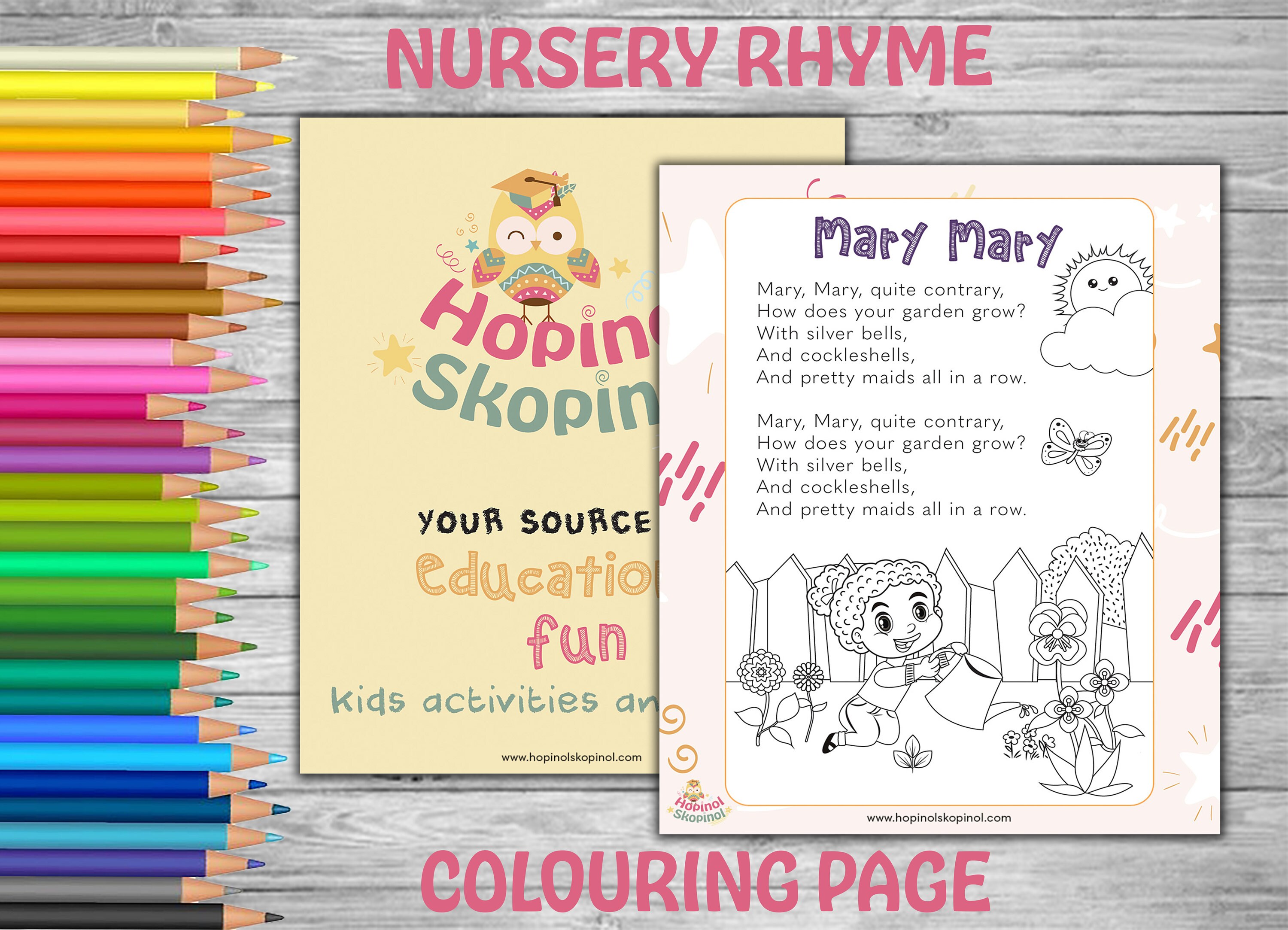 Nursery Rhyme Coloring Pages Preschool