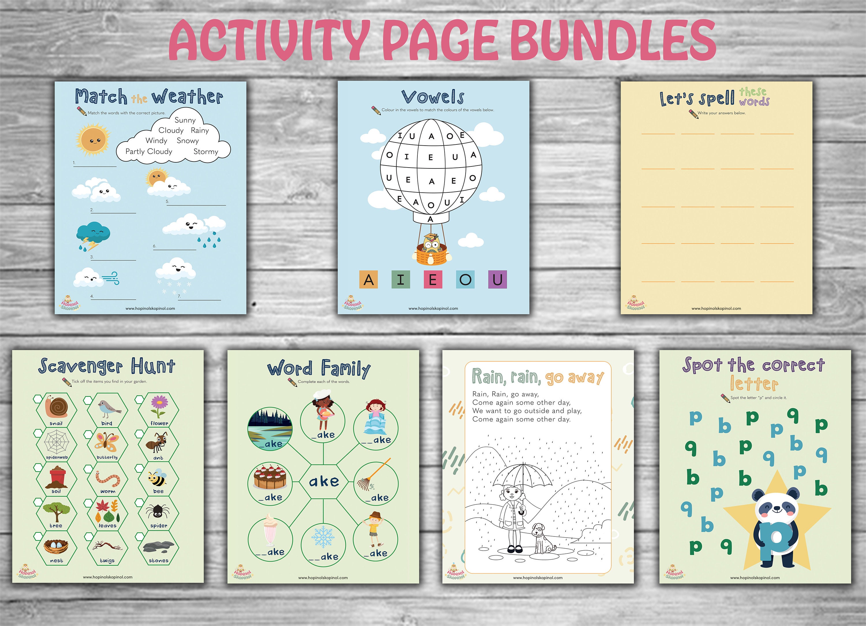 Learning Activities Bundle Kids Learning Worksheet Bundle | Etsy