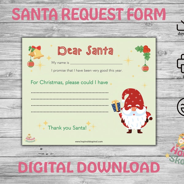 Santa Request Form - Etsy